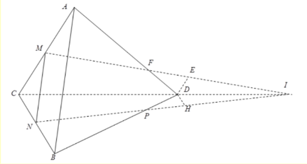Cho tứ diện ABCD. Gọi M, N lần lượt là trung điểm của AC và BC. Trên ...