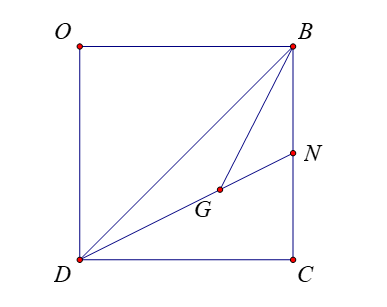 Cho hình vuông (OBCD ) có cạnh bằng (6a ). Gọi (N ) là trung điểm của ...
